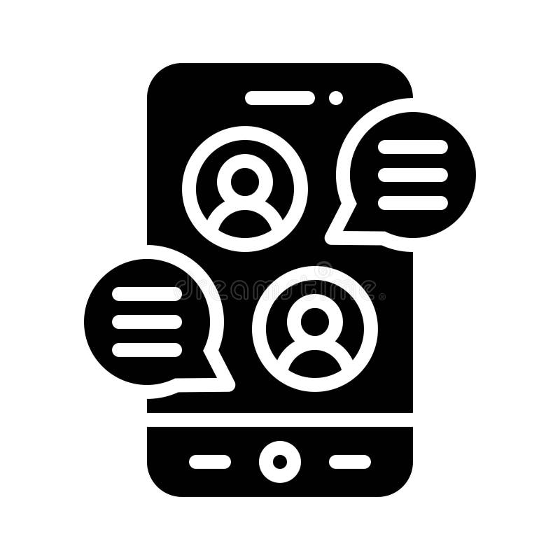 Messaging App Icon, Mobile Application Vector Illustration Stock Vector ...