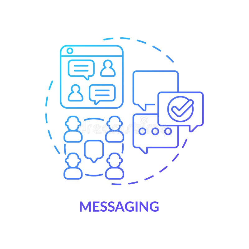 Messaging Blue Gradient Concept Icon Stock Vector - Illustration of ...