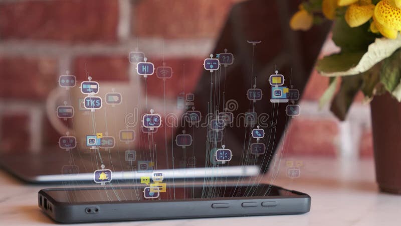 AI Chatbot Messaging Interface and Virtual Assistant Marrow Stock Video ...