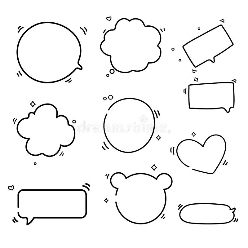 Messaging Cloud Sms Hand Drawn Line. Stock Vector - Illustration of ...