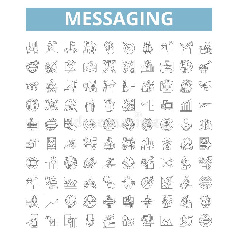 Messaging Icons, Line Symbols, Web Signs, Vector Set, Isolated ...