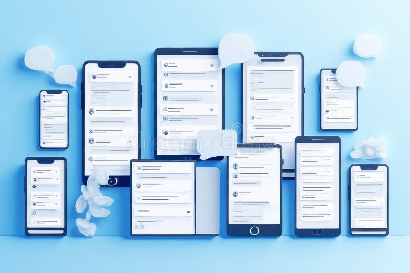 Messaging Interfaces stock illustration. Illustration of communication ...