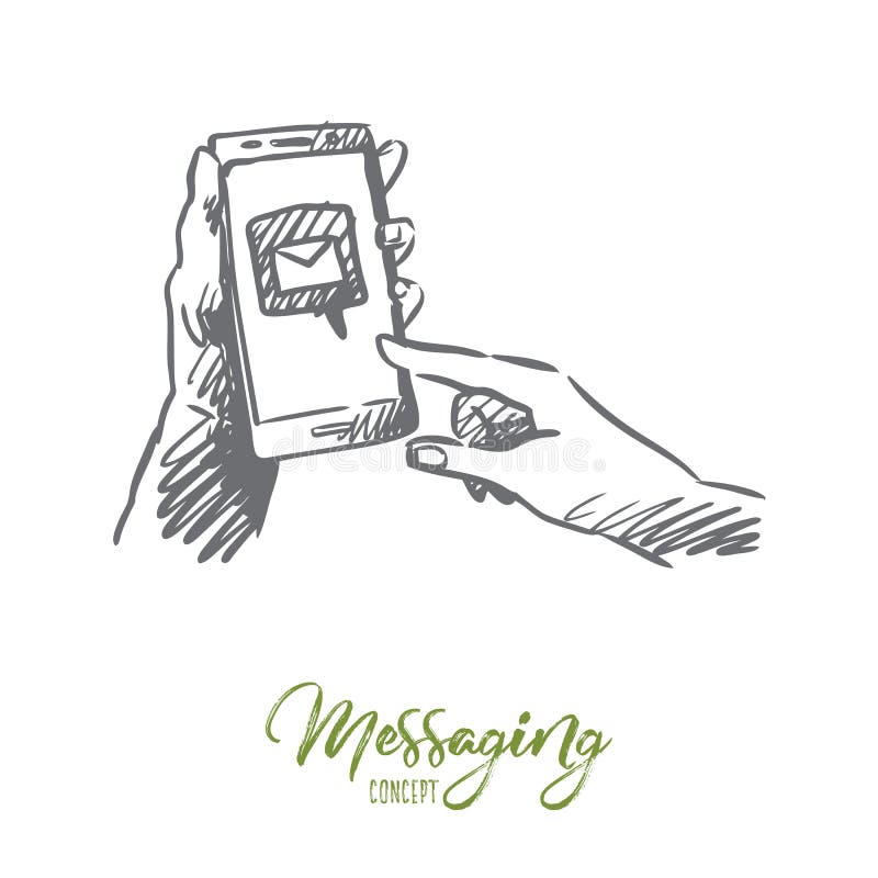 Smartphone Notification Hand Drawn Stock Illustrations – 206 Smartphone ...