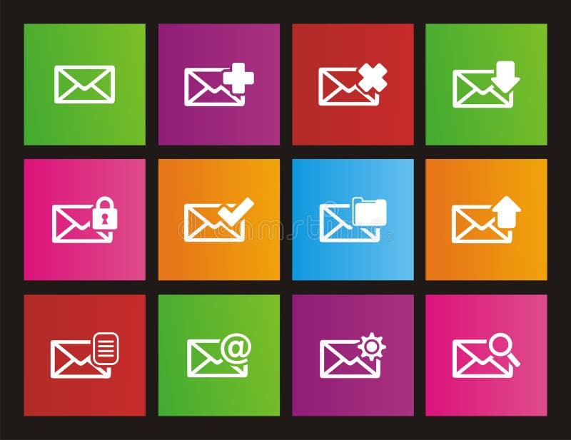 Messaging Metro Style Icon Sets Stock Illustration - Illustration of ...