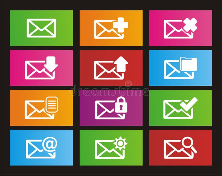 Messaging Metro Style Icons Stock Illustration - Illustration of ...