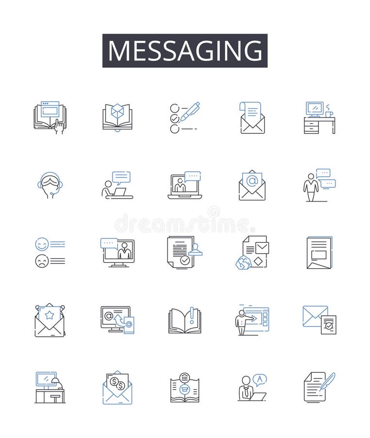 Messaging Line Icons Collection. Chatting, Correspondence ... Messaging Line Icons Collection. Chatting, Correspondence ...