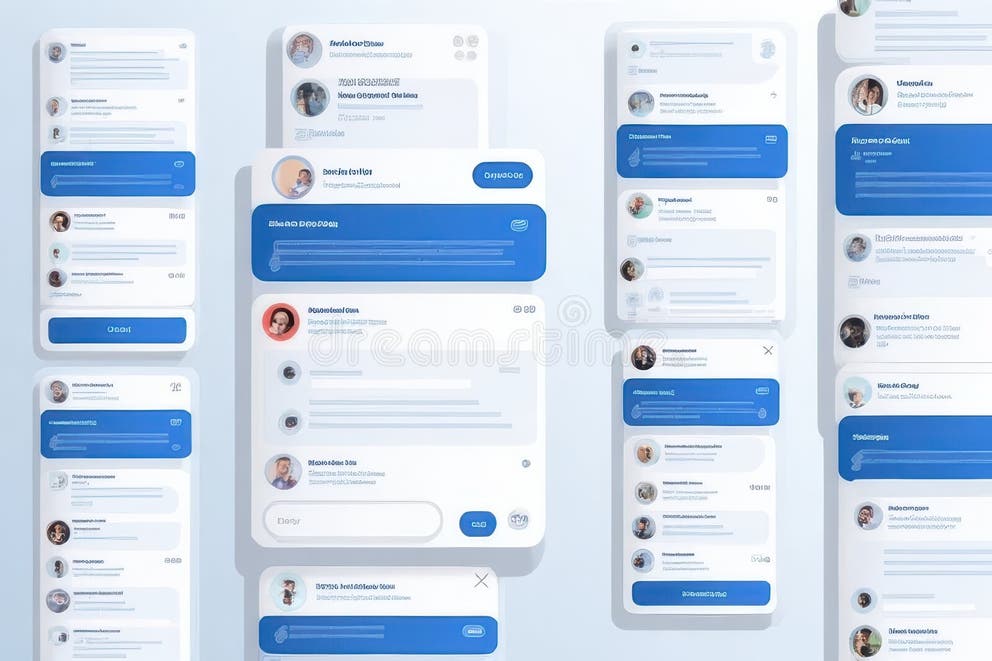 Messaging Platforms Interface Redesign Stock Illustration ...