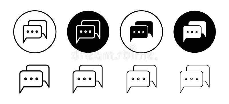 Messaging Vector Icon Set Collection. Messaging Outline Flat Icon Stock ...
