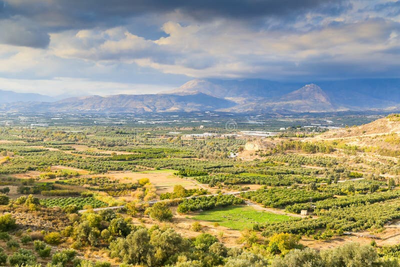 Messara Plain in Crete stock image. Image of greek, crops - 62358921