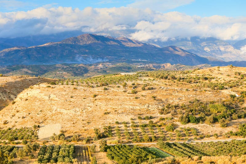 The Messara Plain on the Island of Crete, Greece Stock Photo - Image of ...