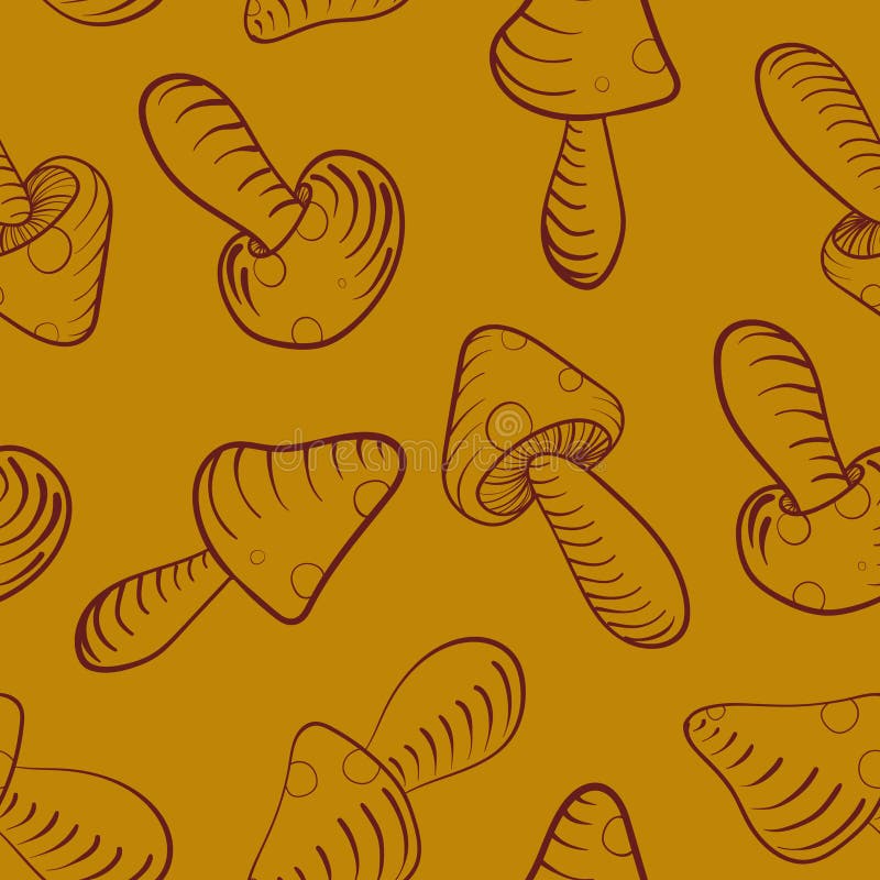 Messed Up Mustard Mushrooms. Stock Vector - Illustration of fabric ...
