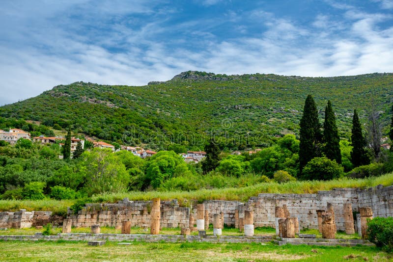 Messene, Greece. the Ancient Agora Stock Photo - Image of market ...