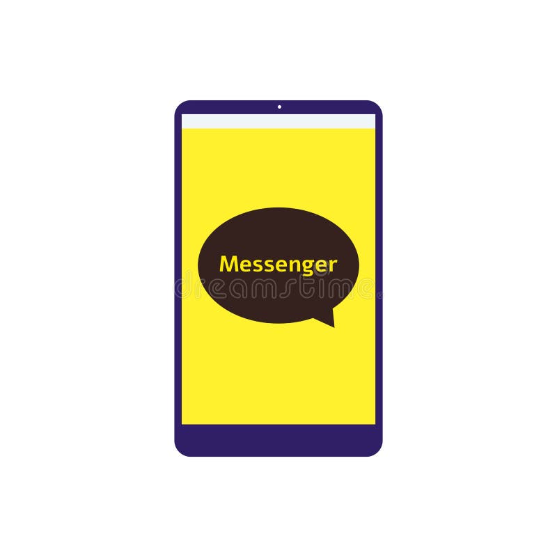 Messenger App Icon on Flat Phone Screen with Speech Bubble Logo Stock ...