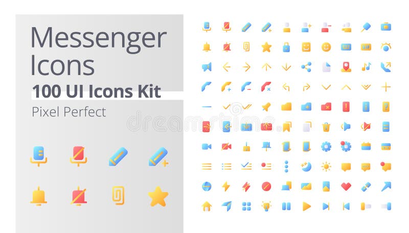 Messenger Application Pixel Perfect Flat Gradient Color Ui Icons Kit ... Messenger Application Pixel Perfect Flat Gradient Color Ui Icons Kit ...