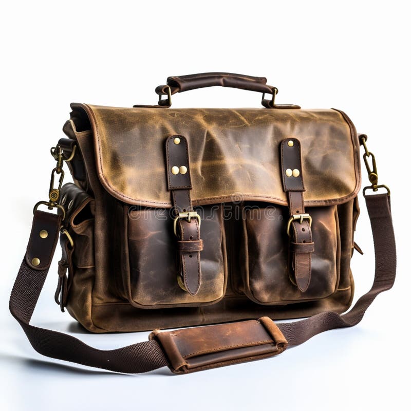 Messenger Bag Made from a Mixture of Leather and Canvas Material ...