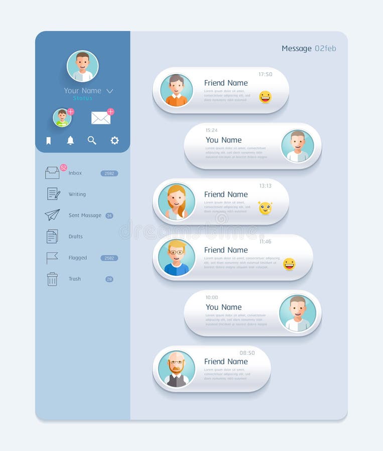 Messenger Chat Interface with Dialogue Window Background Mobile UI ...