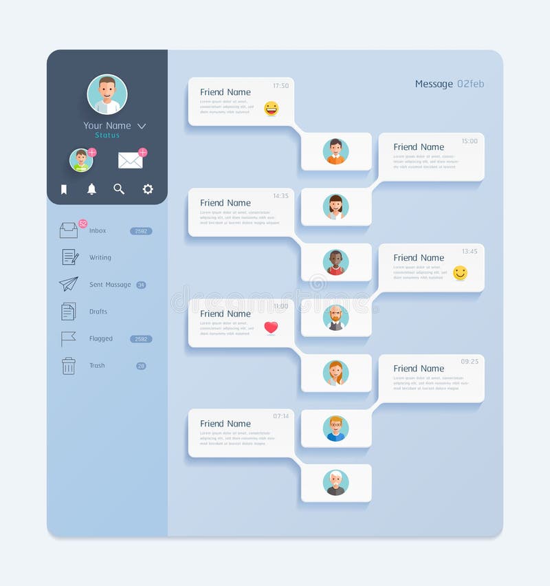 Messenger Chat Interface with Dialogue Window Background Mobile UI ...