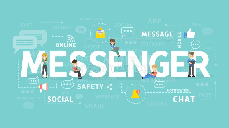 Messenger Concept Illustration. Stock Vector - Illustration of like ...