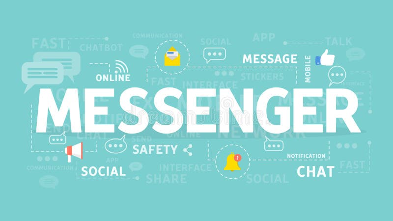 Messenger Concept Illustration. Stock Vector - Illustration of global ...