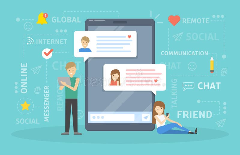 Messenger Concept Illustration. Stock Vector - Illustration of ...