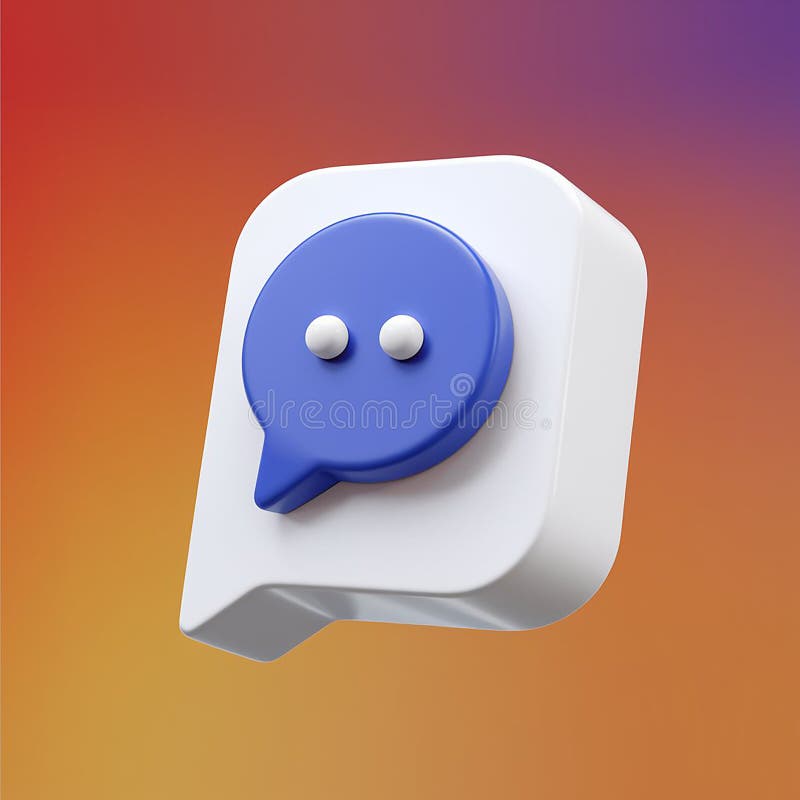 Messenger 3d Icon Social Media 3D Icon Realistic Render Stock ...