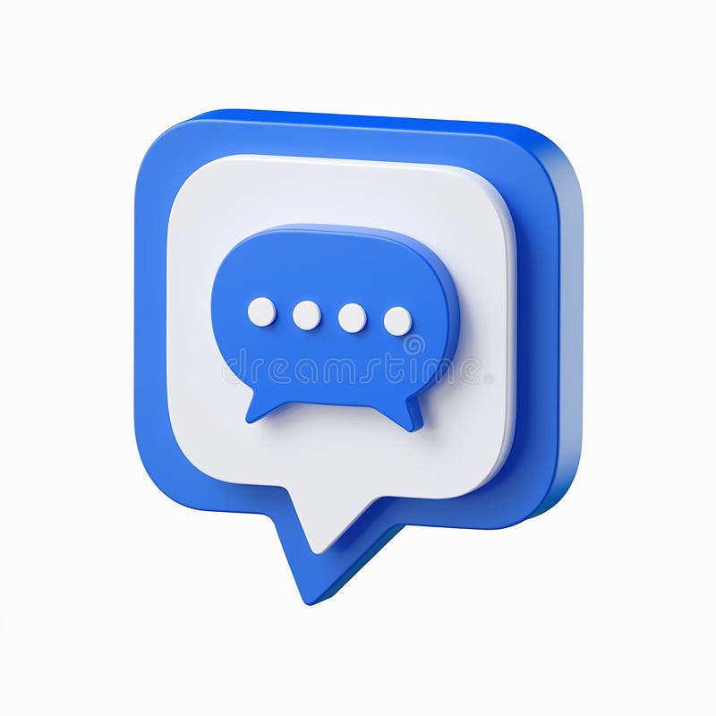 Messenger 3d Icon Social Media 3D Icon Realistic Render Stock ...