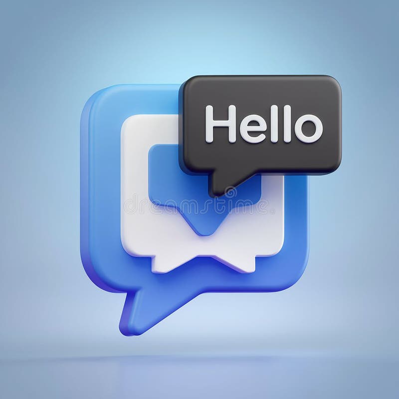 Messenger 3d Icon Social Media 3D Icon Realistic Render Stock ...
