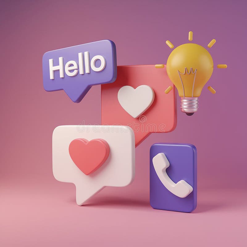 Messenger 3d Icon Social Media 3D Icon Realistic Render Stock ...