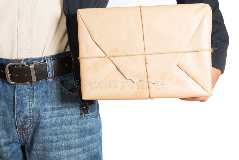 Messenger with a delivery stock image. Image of mover - 36638007