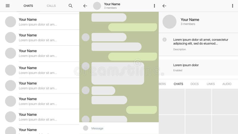Messenger Desktop Template. Mockup with Messenger Interface Stock ...