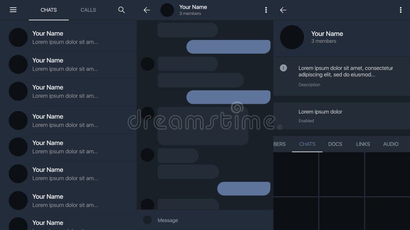 Messenger Desktop Template. Mockup with Messenger Interface Stock ...