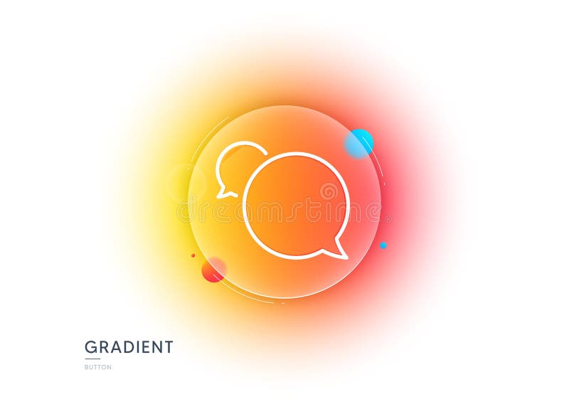 Messenger Line Icon. Speech Bubble Sign. Chat Message. Gradient Blur ...