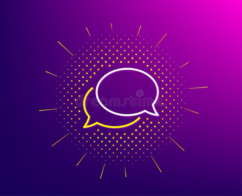 Messenger Line Icon. Speech Bubble Sign. Chat Message. Vector Stock ...