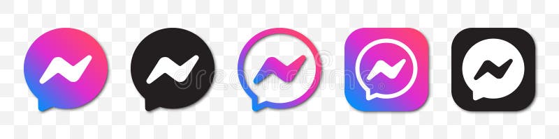 Messenger Logo Collection. Set of Different Messenger Icons with Shadow ...
