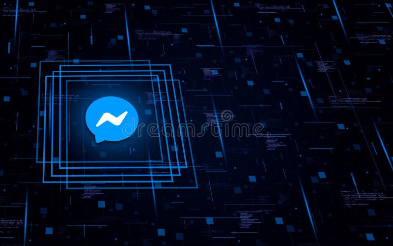 Messenger Logo Icon on Technological Background with Code Elements ...