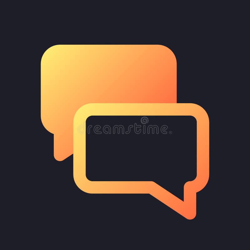 Messenger Orange Solid Gradient Ui Icon for Dark Theme Stock Vector ...