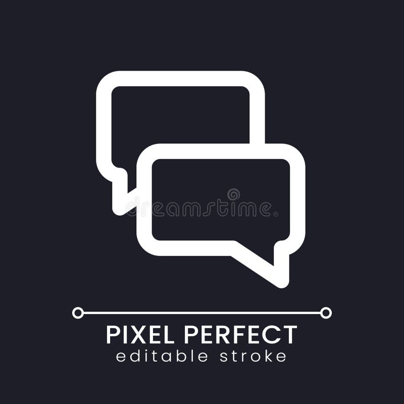 Messenger Pixel Perfect White Linear Ui Icon for Dark Theme Stock ...
