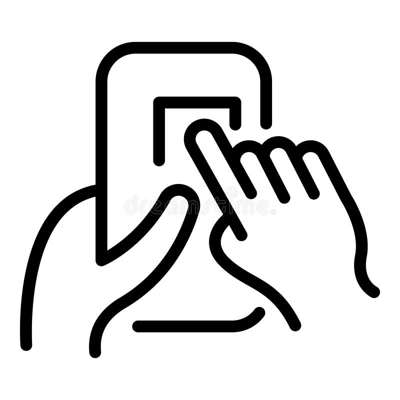 Messenger on Smartphone Icon, Outline Style Stock Vector - Illustration ...