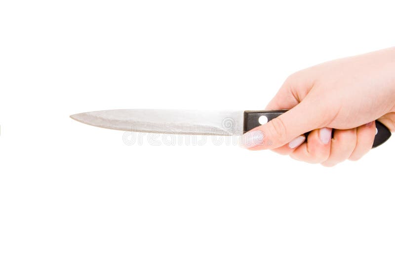 Messer in der Hand stockfoto. Bild von hand, messer - 10918488