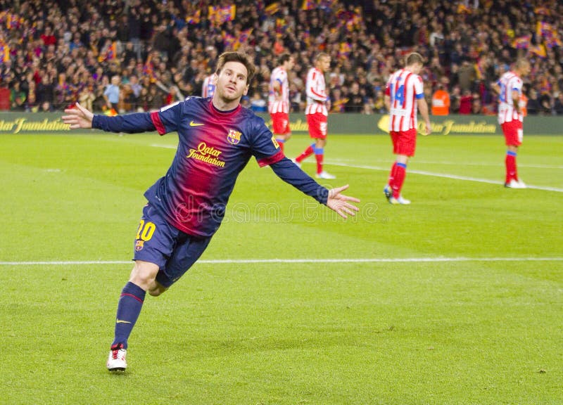 Messi Che Celebra Uno Scopo Immagine Stock Editoriale - Immagine di ...