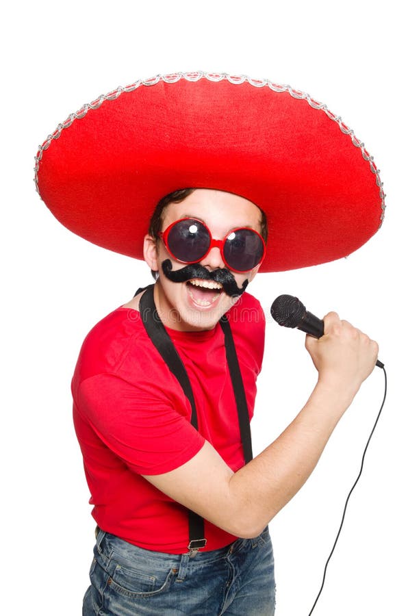Messicano Divertente Con Il Mic Fotografia Stock - Immagine di ...