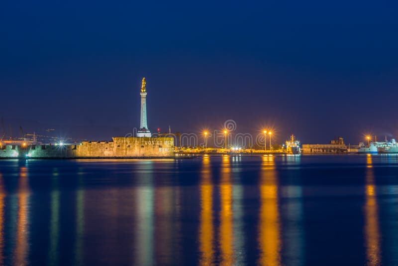Messina Harbour stock photo. Image of madonnina, reflection - 59115376