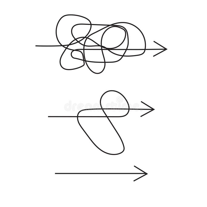 Messy Arrow Line. Abstract Direction Shape. Clear Pathway Symbol ...