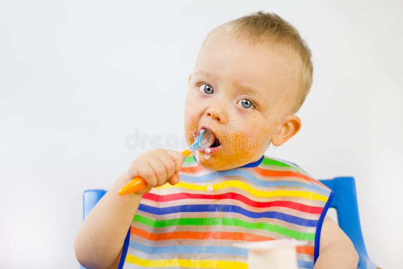 Messy Babies First Foods Stock Photos - Free & Royalty-Free Stock ...