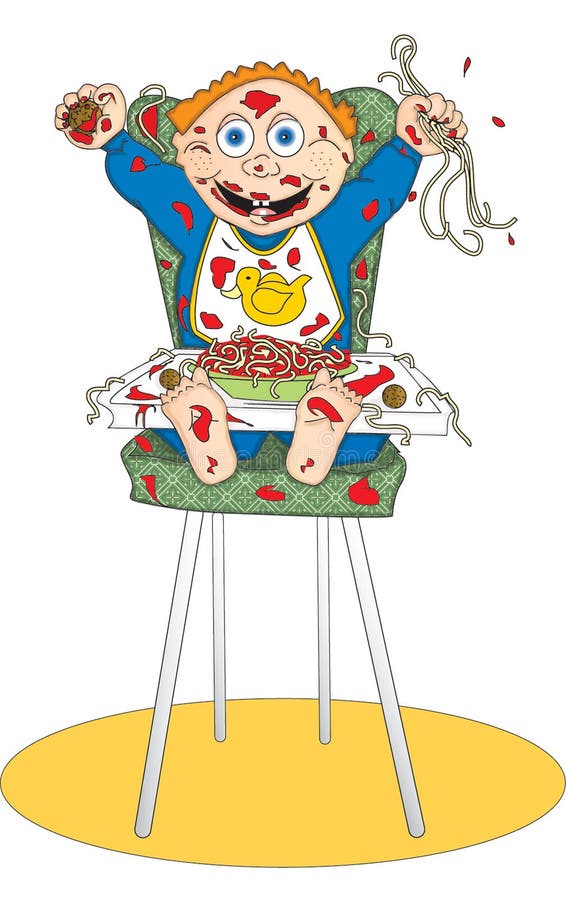 Messy Baby stock illustration. Illustration of sauce, messy - 121201