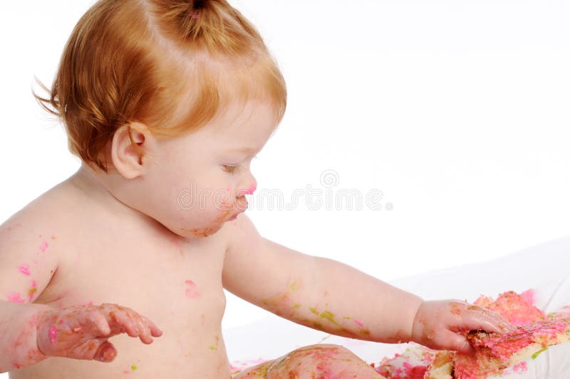 Messy baby stock photo. Image of child, food, face, redhead - 19435560