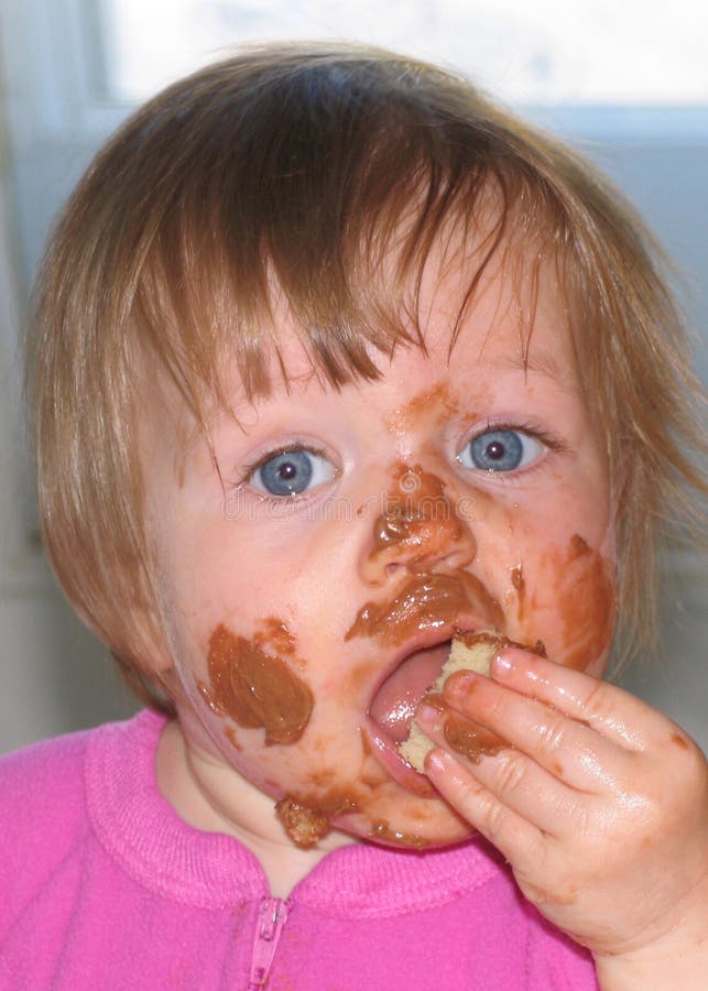 Happy Baby Funny Messy Eater Stock Photo - Image of toddler, pasta ...