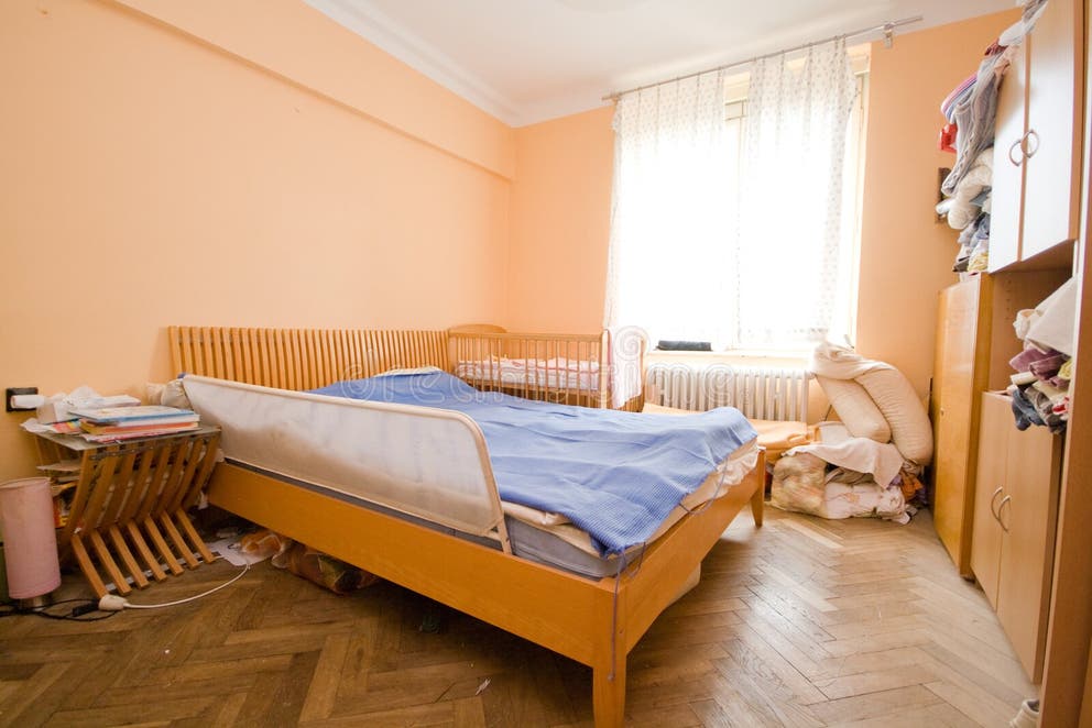 Messy bedroom stock photo. Image of messy, curtains, orange - 35569342