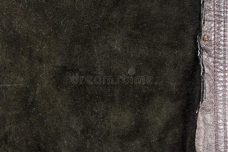 Messy Texture of Black Leather, Back Side Stock Image - Image of ...