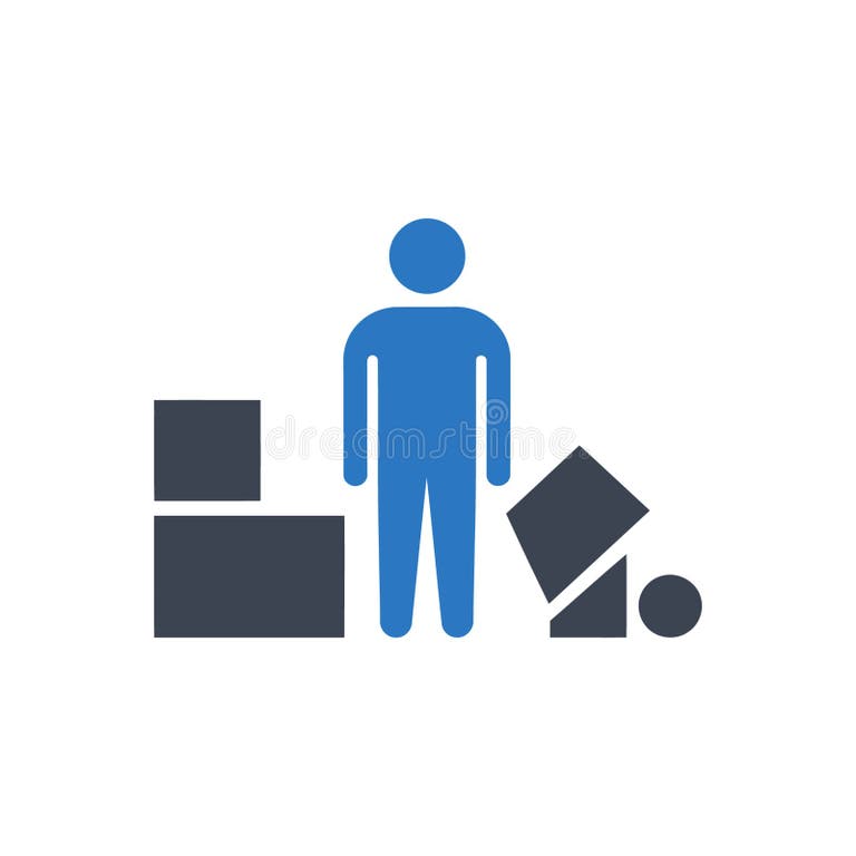 Messy Boxes Icon stock vector. Illustration of home - 372766926